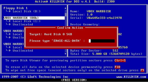 Format your computer using Killdisk