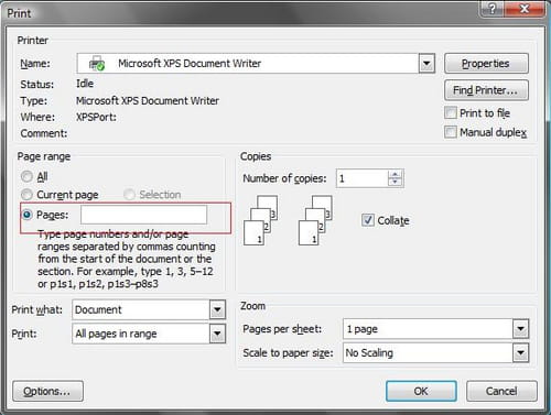 Word Print Specific Pages From A Document