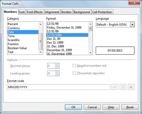 How To Change The Default Date Format Using OpenOffice Calc CCM